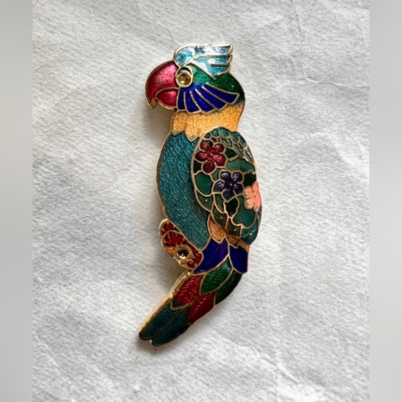 Jewelry | Cloisonn Parrot Brooch | Poshmark